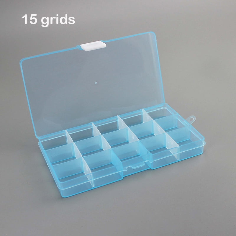 15 Grids Transparent Plastic Storage Organizer Compartment Adjustable ...