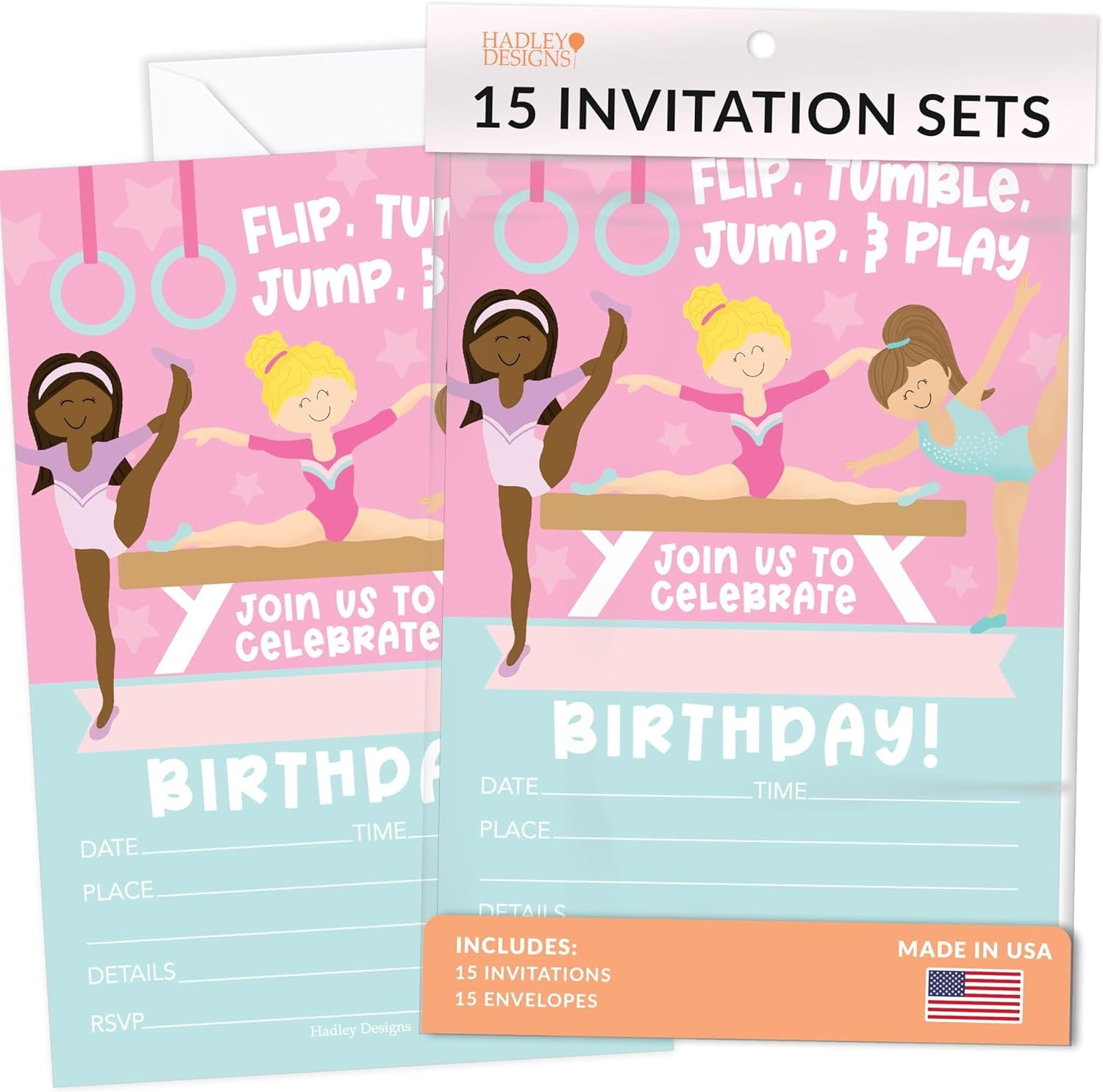 15 Gymnastics Birthday Invitations Girl Gymnastic Birthday Party