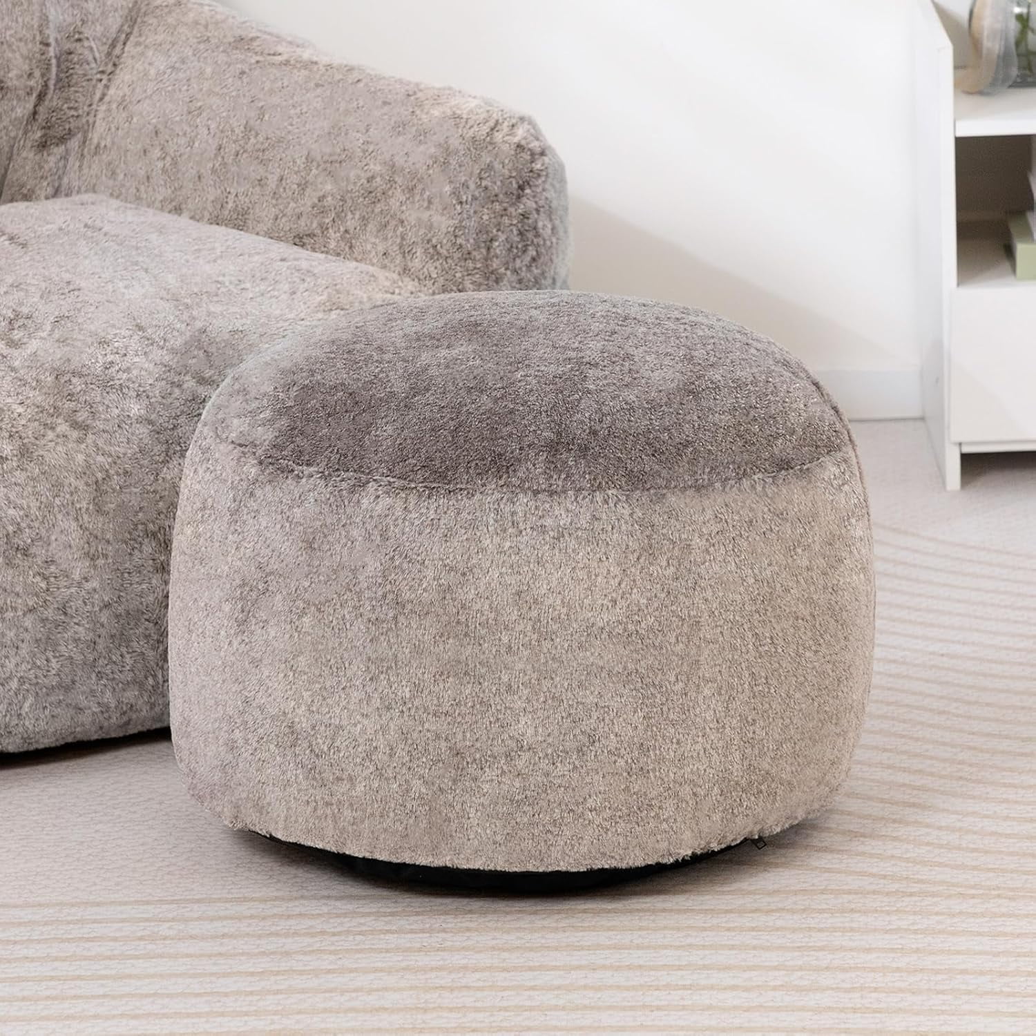 15"(H) Bean Bag Ottoman Pouf, 6.6LB Memory Foam Filled Footstool for ...