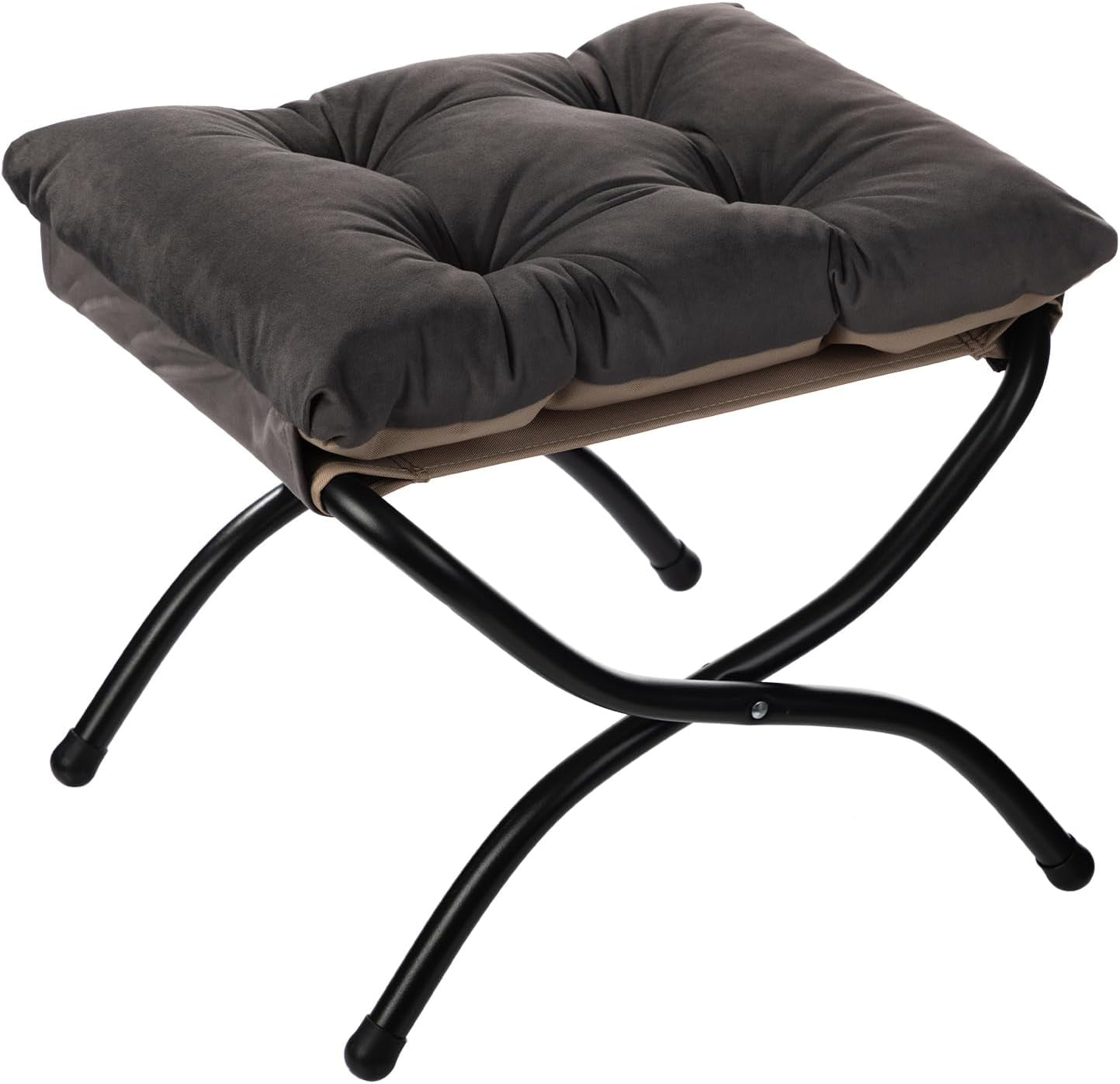 15"(H) Folding Footrest Stool, Accent Padded Sofa Foot Stool for Lazy ...