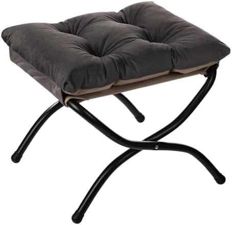 15"(H) Folding Footrest Stool, Accent Padded Sofa Foot Stool for Lazy ...