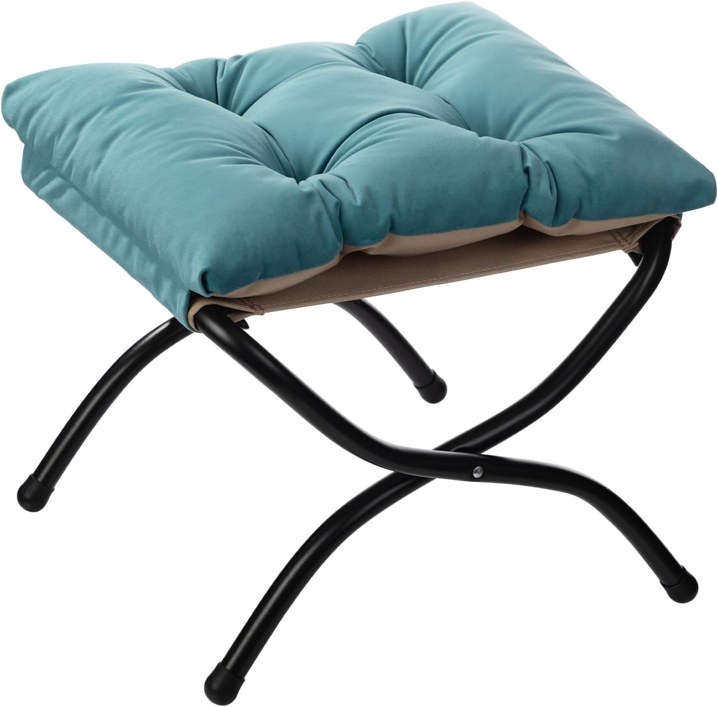 15"(H) Folding Footrest Stool, Accent Padded Sofa Foot Stool for Lazy ...