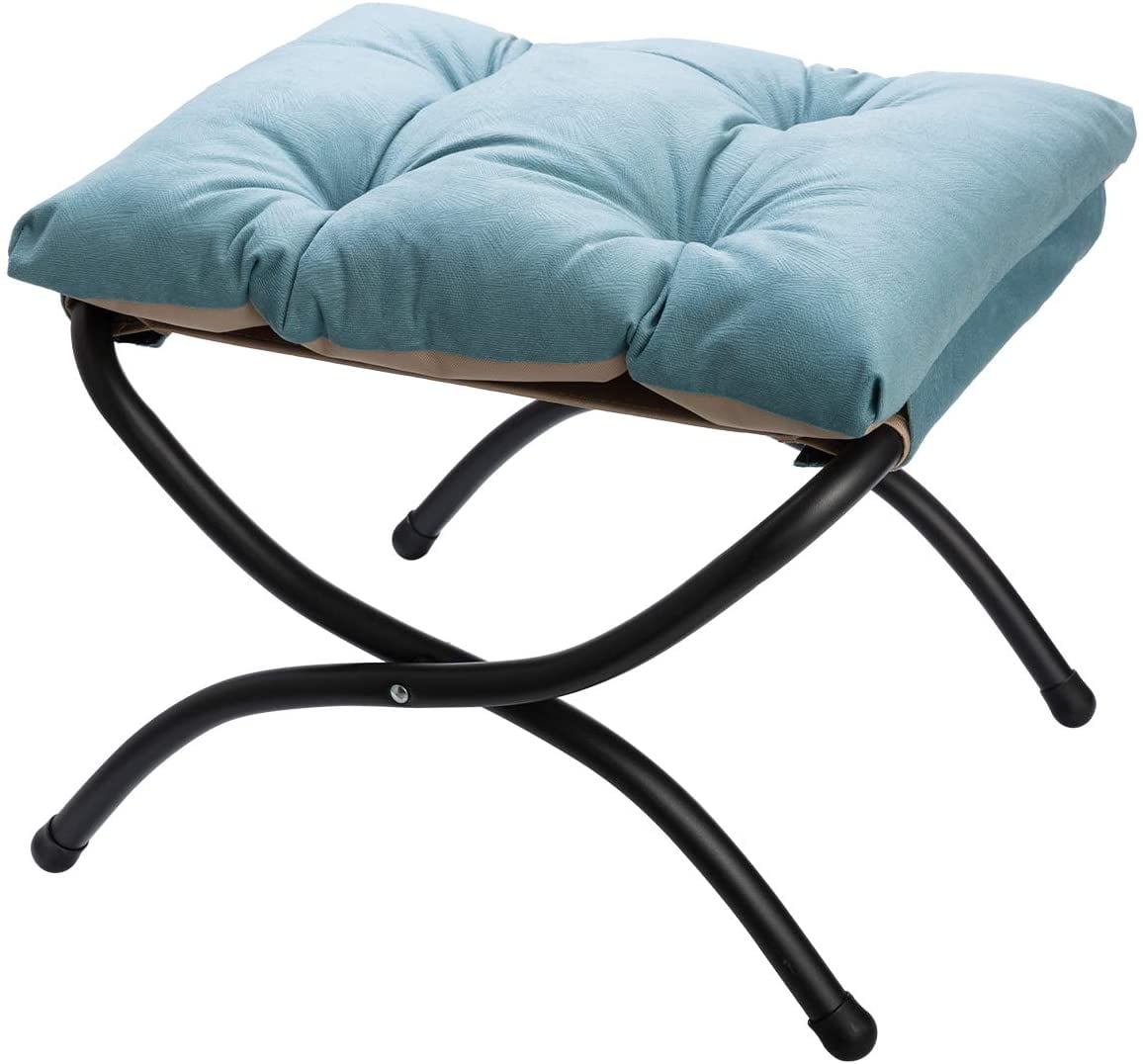 15"(H) Folding Footrest Stool, Upholstered Small Foldable Ottoman ...
