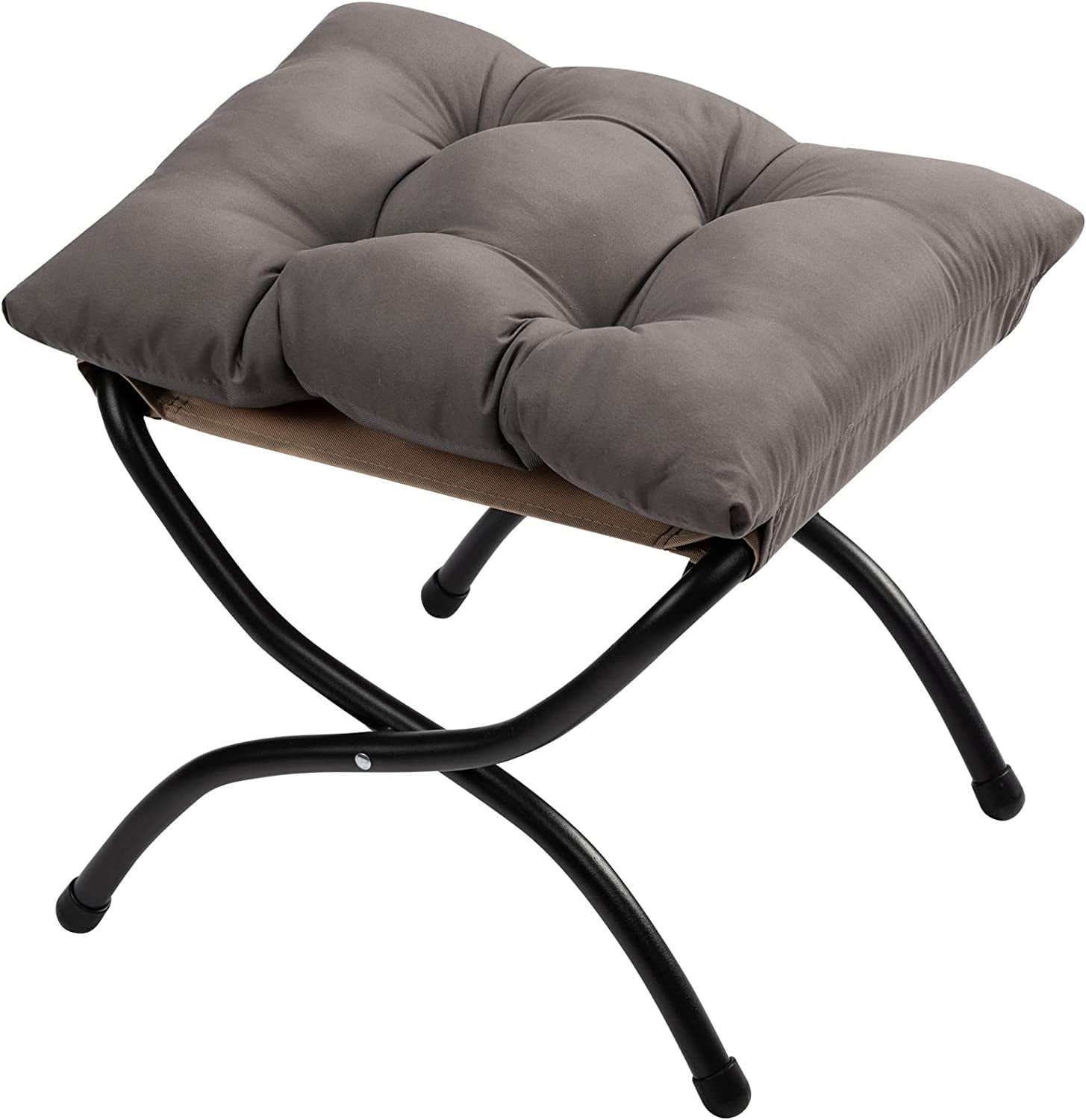 15"(H) Folding Footrest Stool, Upholstered Small Foldable Ottoman ...