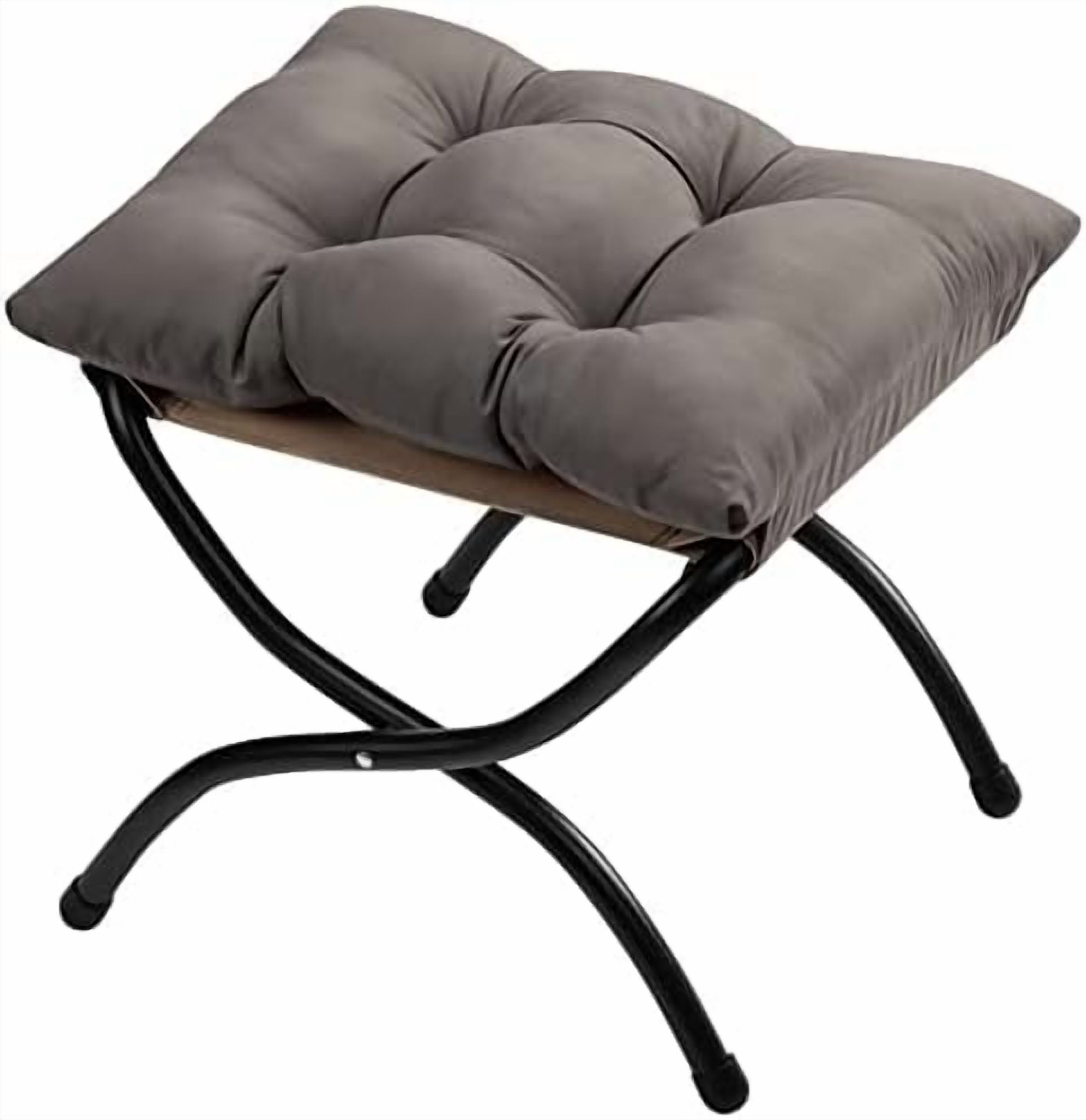 15"(H) Folding Footrest Stool, Upholstered Small Foldable Ottoman ...