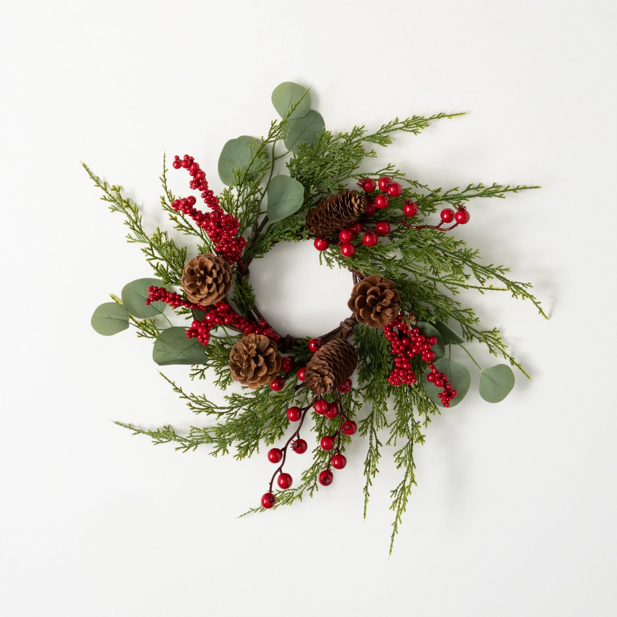 Sullivans 15H Cedar Berry Christmas Mini Wreath Holiday Decor - Walmart.com