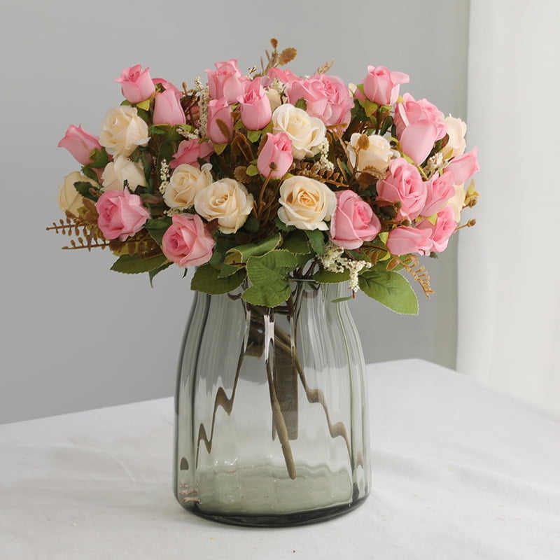 15-Head Silk Autumn Rose Bouquet, Vintage European Style, Gift Box ...