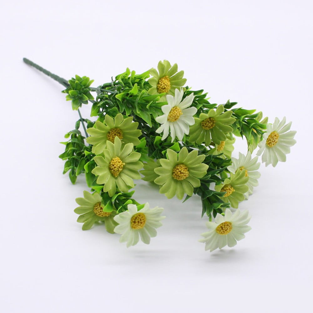 15 Heads Artificial Flowers Plastic Fake Plants Wedding Garden In ...
