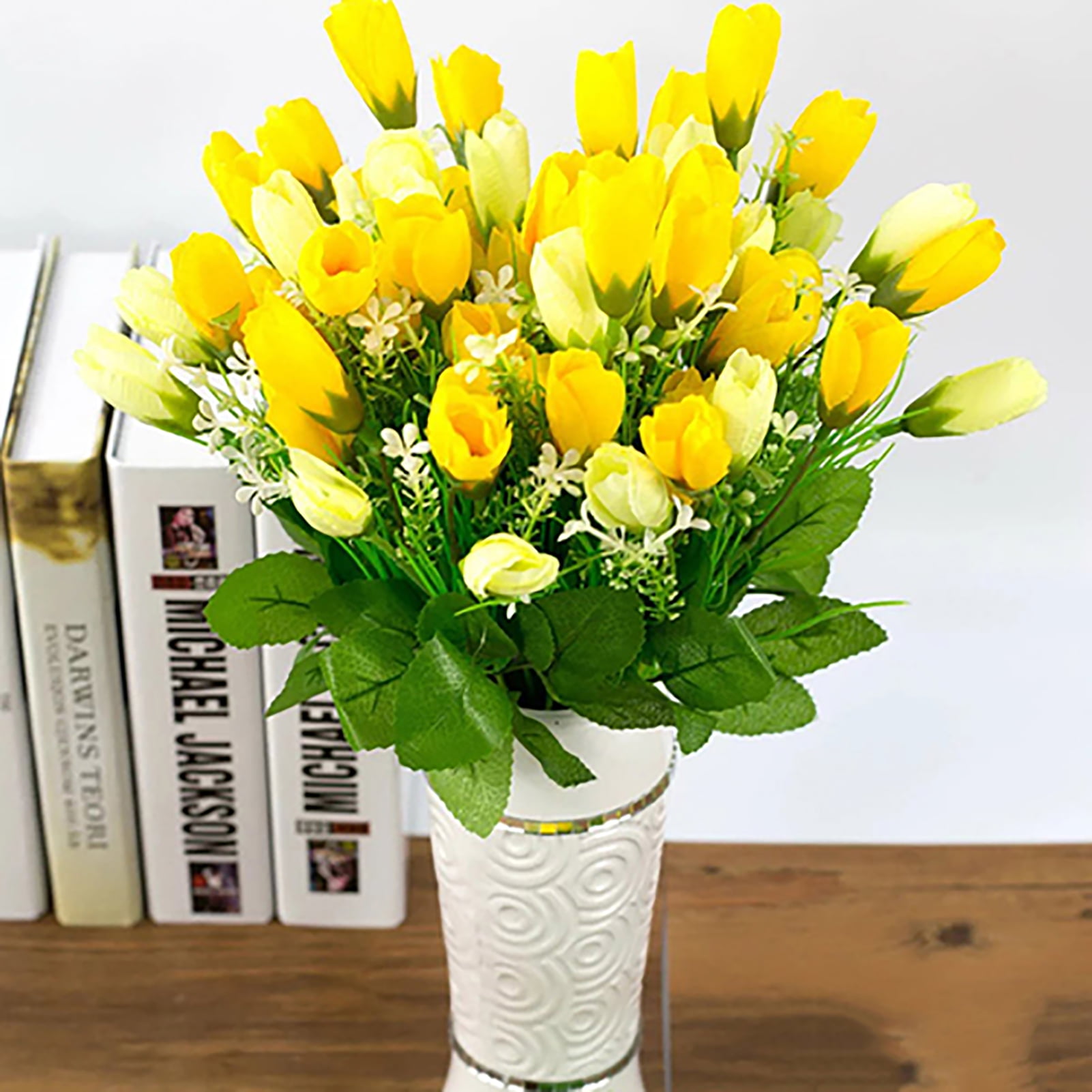 15 Heads Tulips Artificial Flowers Faux Tulip Stems Real Feel Tulips ...