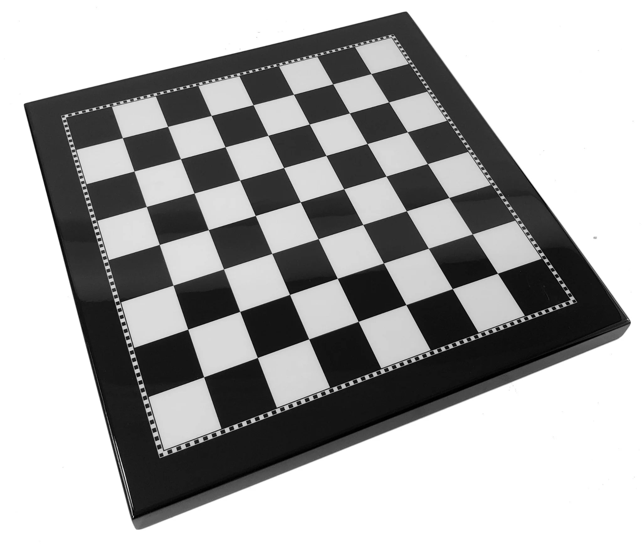15" High Gloss Black and White Chess Board 1.59" Squares - Walmart.com