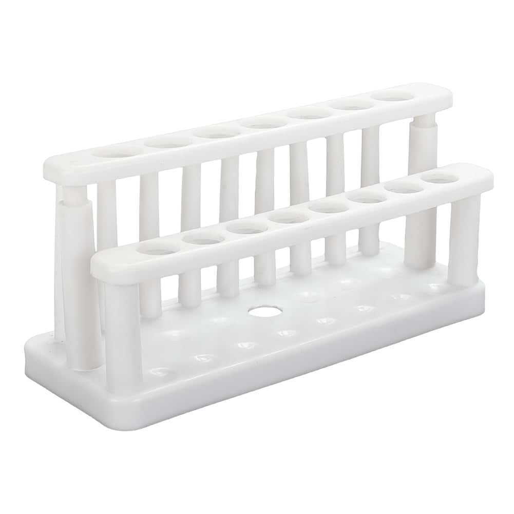 15 Hole Plastic Test Tube Holder 18mm 21mm Hole White Test Tube Rack ...