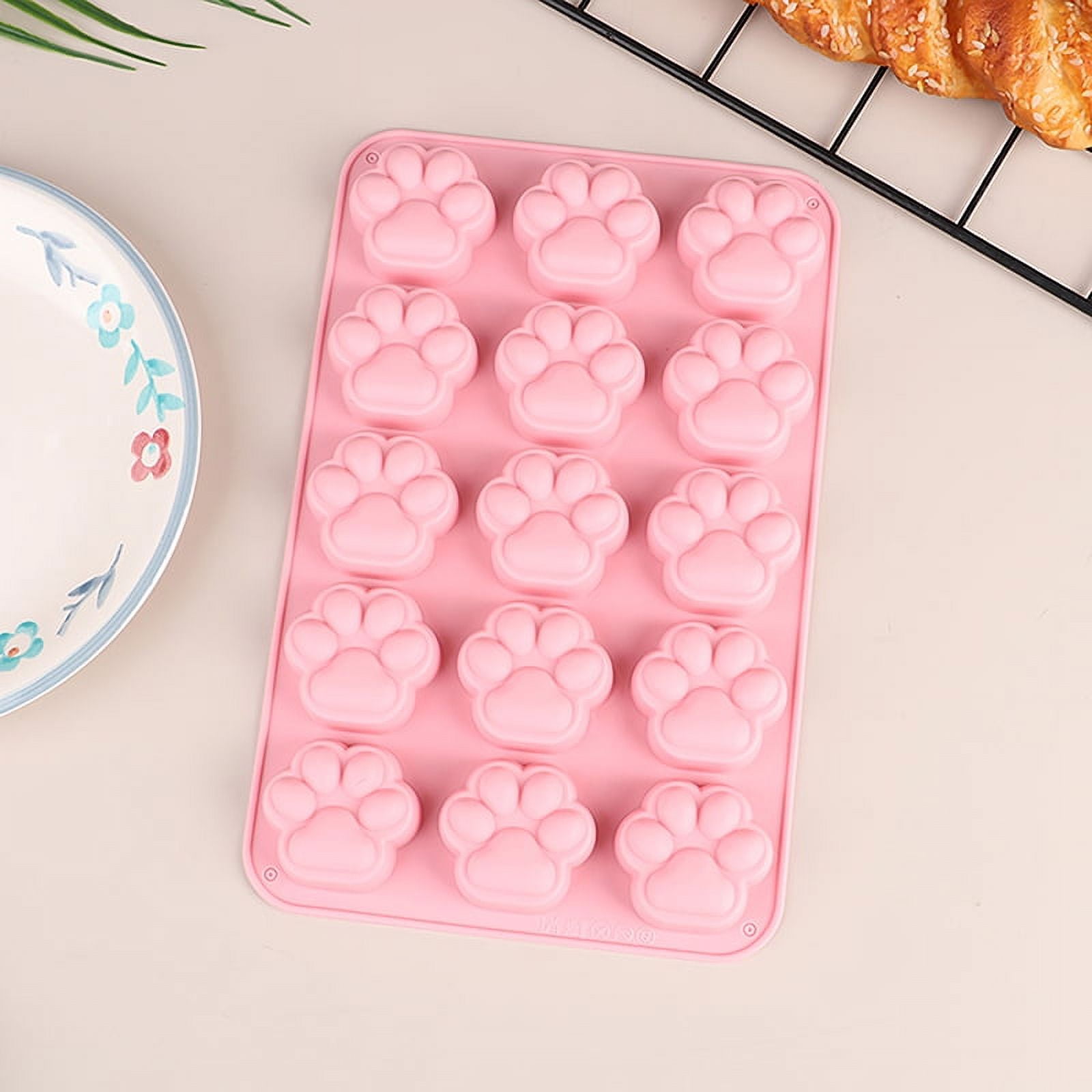 15 Holes Cat Dog Footprint Silicone Mold DIY Cake Molds Cookie Fondant ...