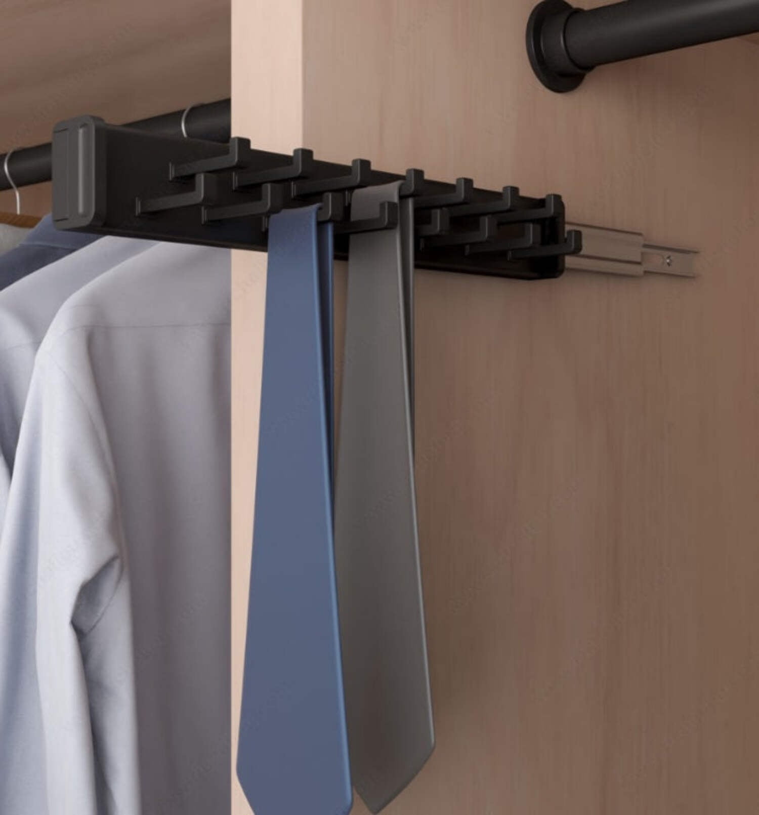 15-Hooks Designer Wardrobe Reversible Closet Tie Rack with 11.22 Inch ...