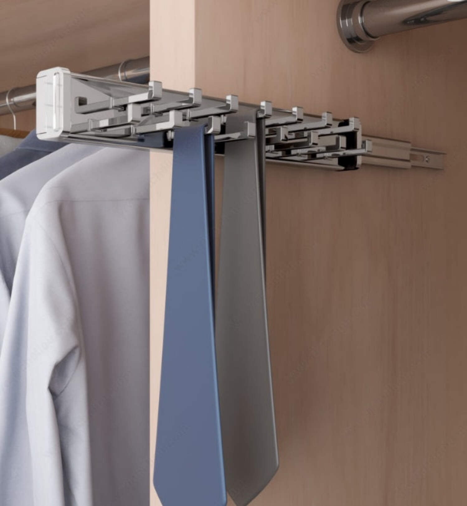 15-Hooks Designer Wardrobe Reversible Closet Tie Rack with 11.22 Inch ...