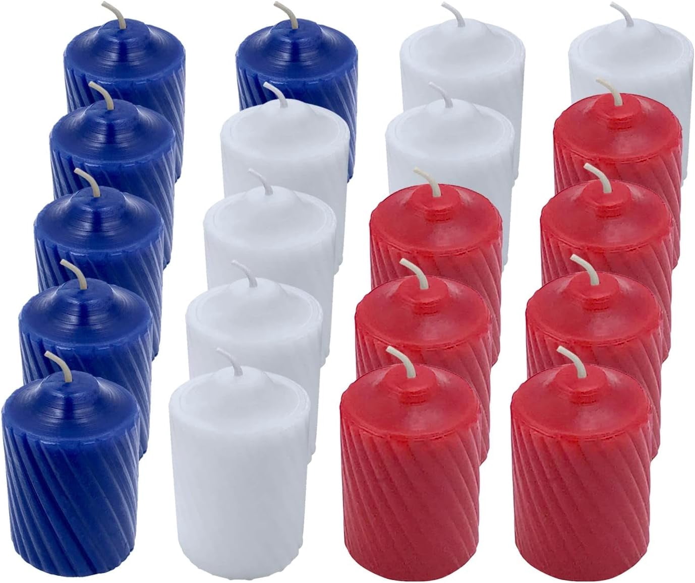 15 Hour Patriotic Scented Votive Candles 20 Candles Per Box with ...