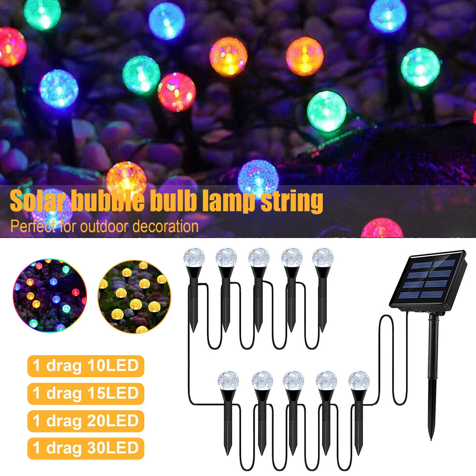 15 In 1 Solar Spot Light Outdoor, Solar LED Globe Stake Light ...