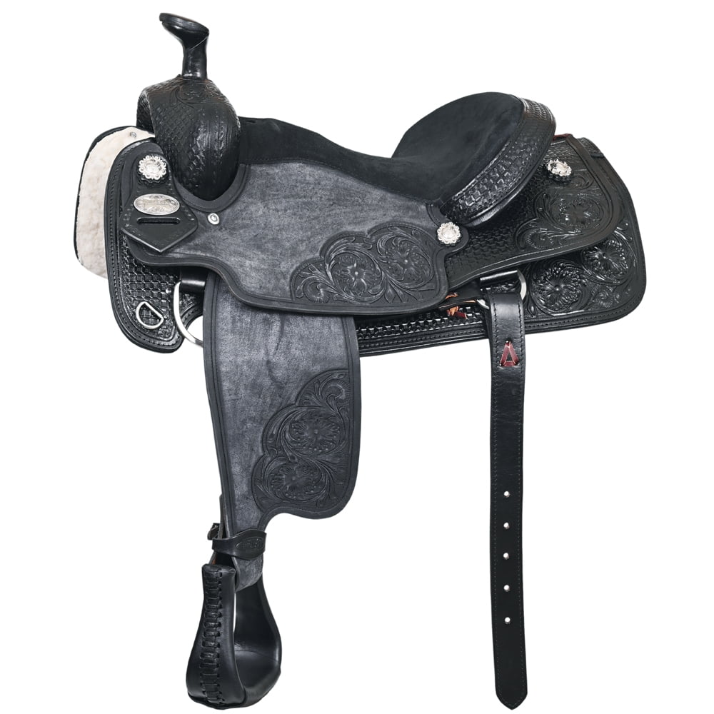 15 In HILASON Western Horse Ranch Roping Roper American Leather Saddle ...