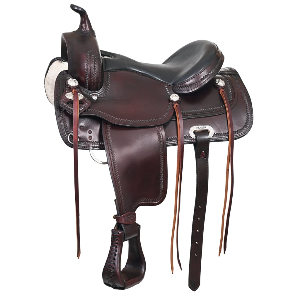 15 In Hilason Western Draft Horse Trail PleasureAmerican Leather Saddle ...