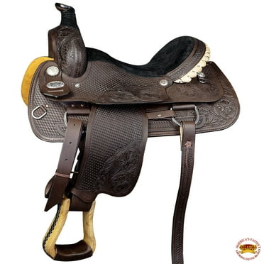 Free Shipping! 15 In Western Horse Saddle American Leather Ranch Roping ...