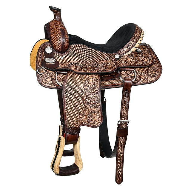 Free Shipping! 15 In Western Horse Saddle American Leather Ranch Roping ...