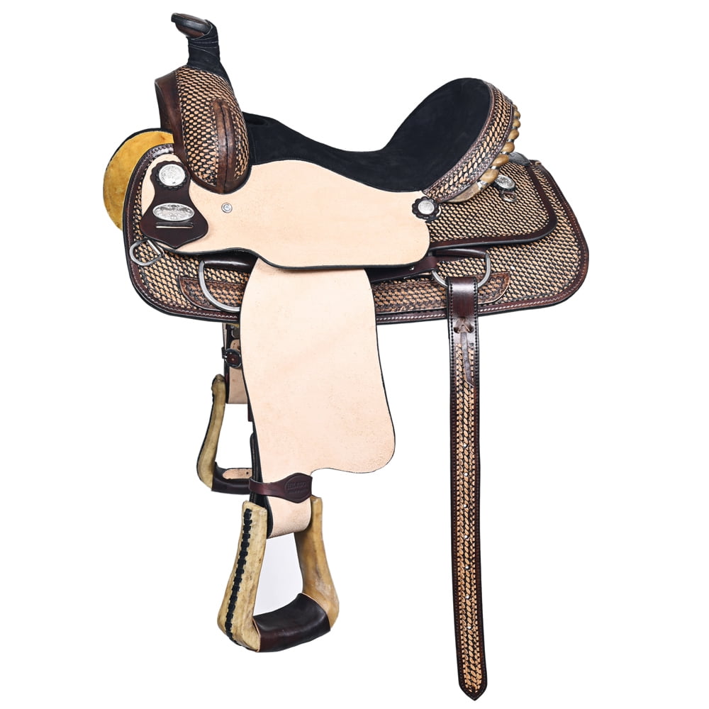 15 In Western Horse Saddle American Leather Ranch Roping Cowboy Hilason ...