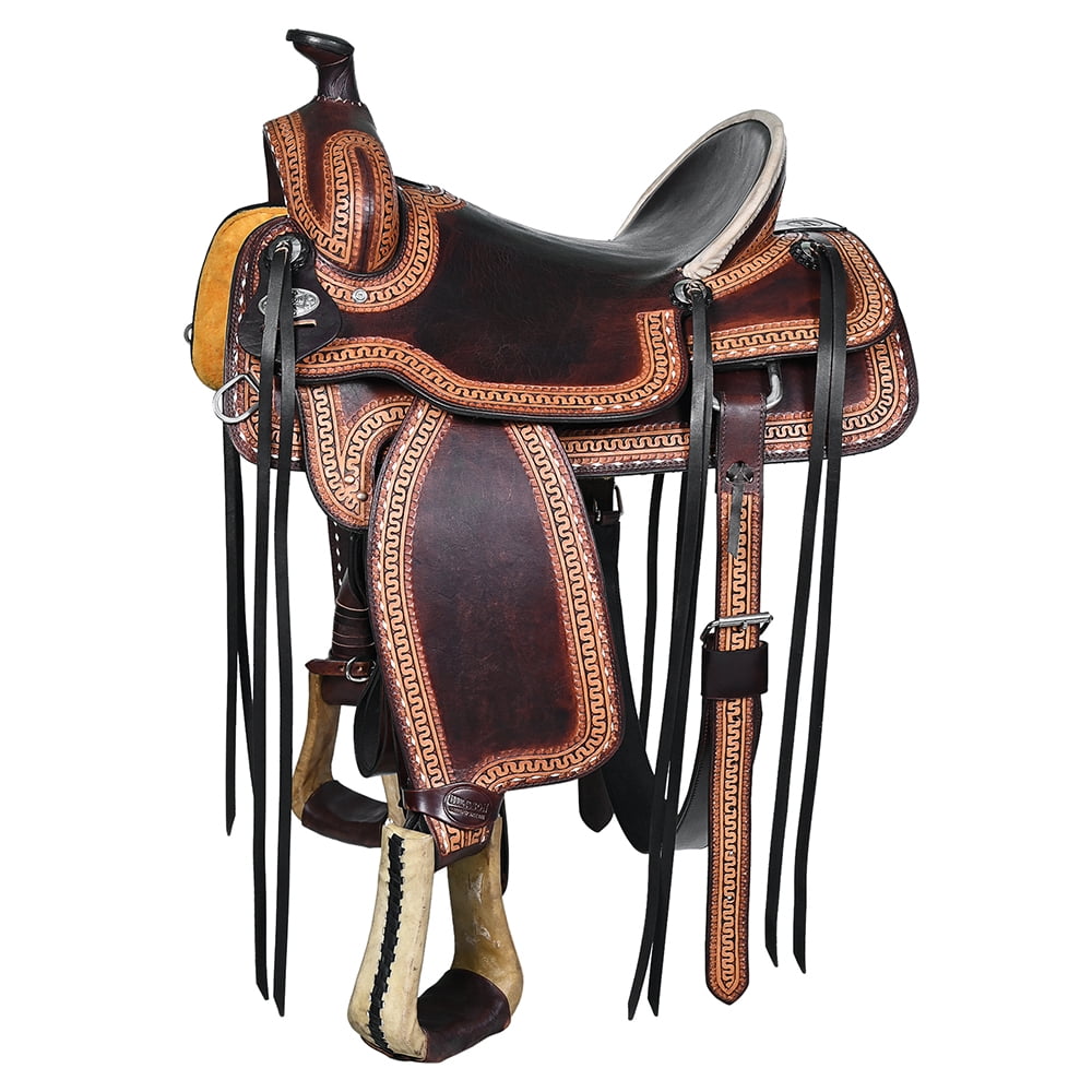 15 In Western Horse Saddle American Leather Ranch Roping Hilason ...