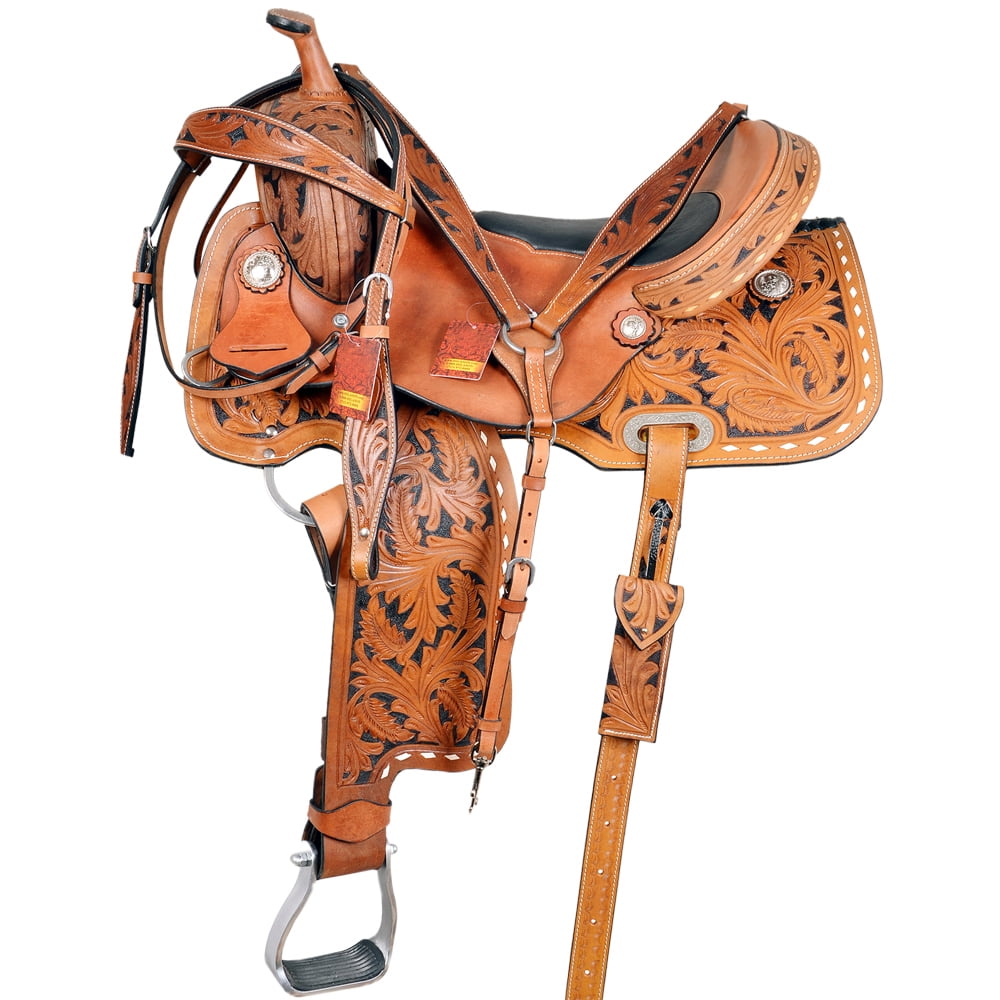 15 In Western Horse Saddle Leather Barrel Trail Pleasure Comfytack Tack ...