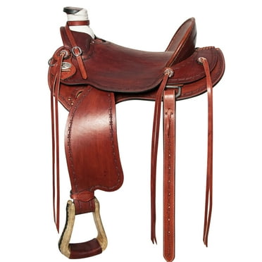 15 In Western Horse Wade Saddle American Leather Ranch Roping Black ...