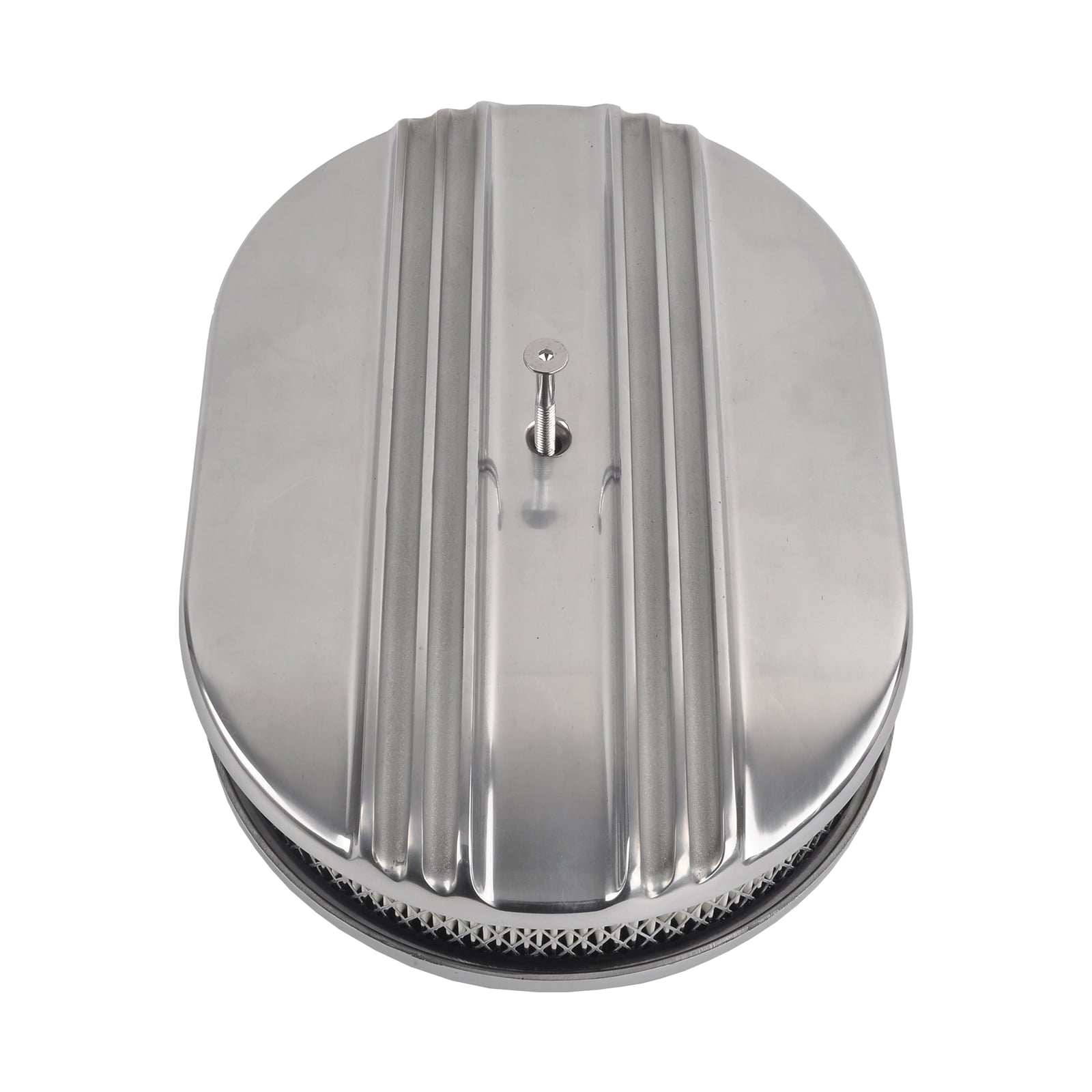 12 Inch Air Cleaner Kit Oval Half Finned Polished Aluminum - Walmart.com
