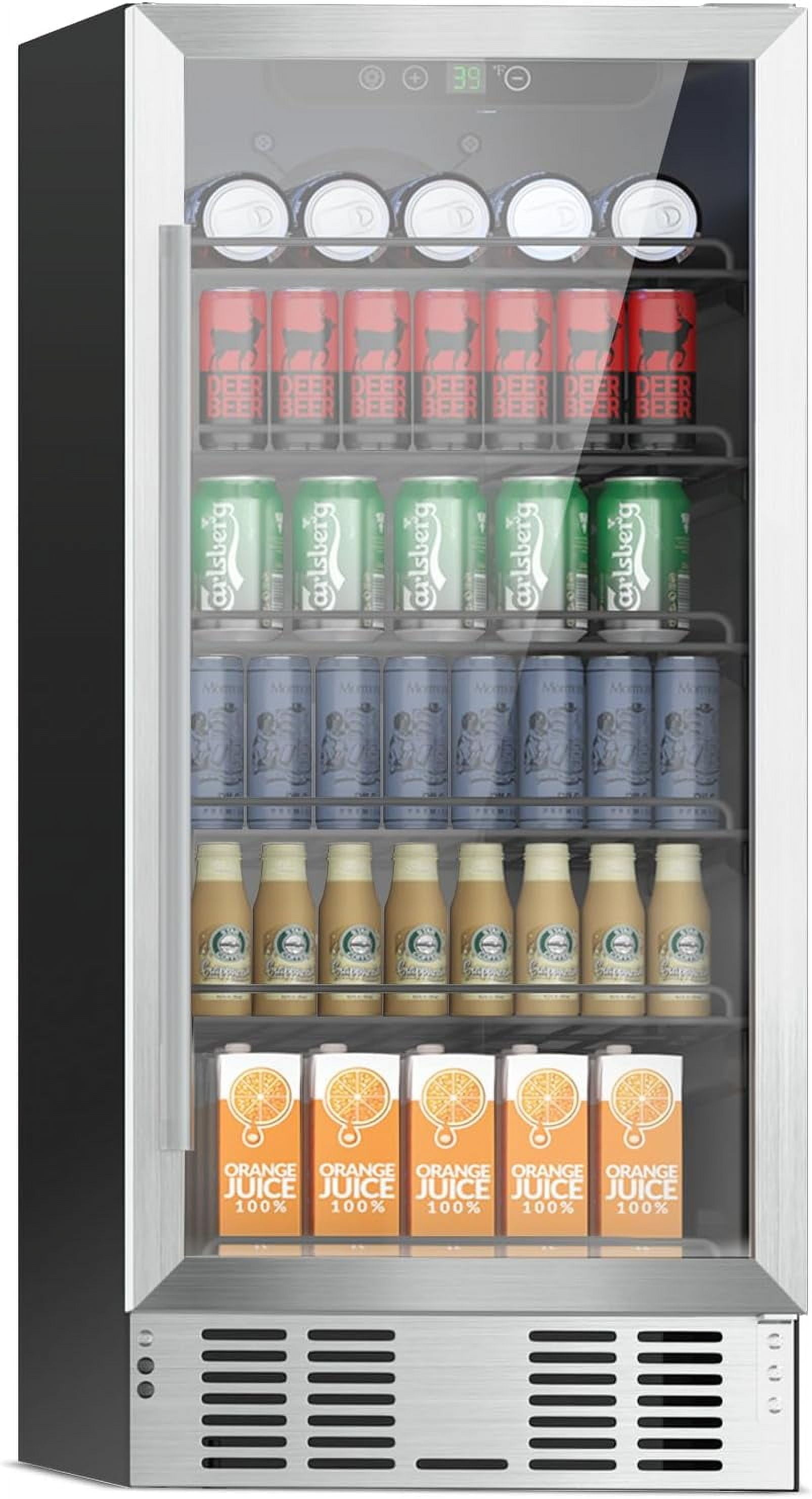 15 Inch Beverage Refrigerator, 3.5 Cubic Feet/135 Can Fridge for Soda ...