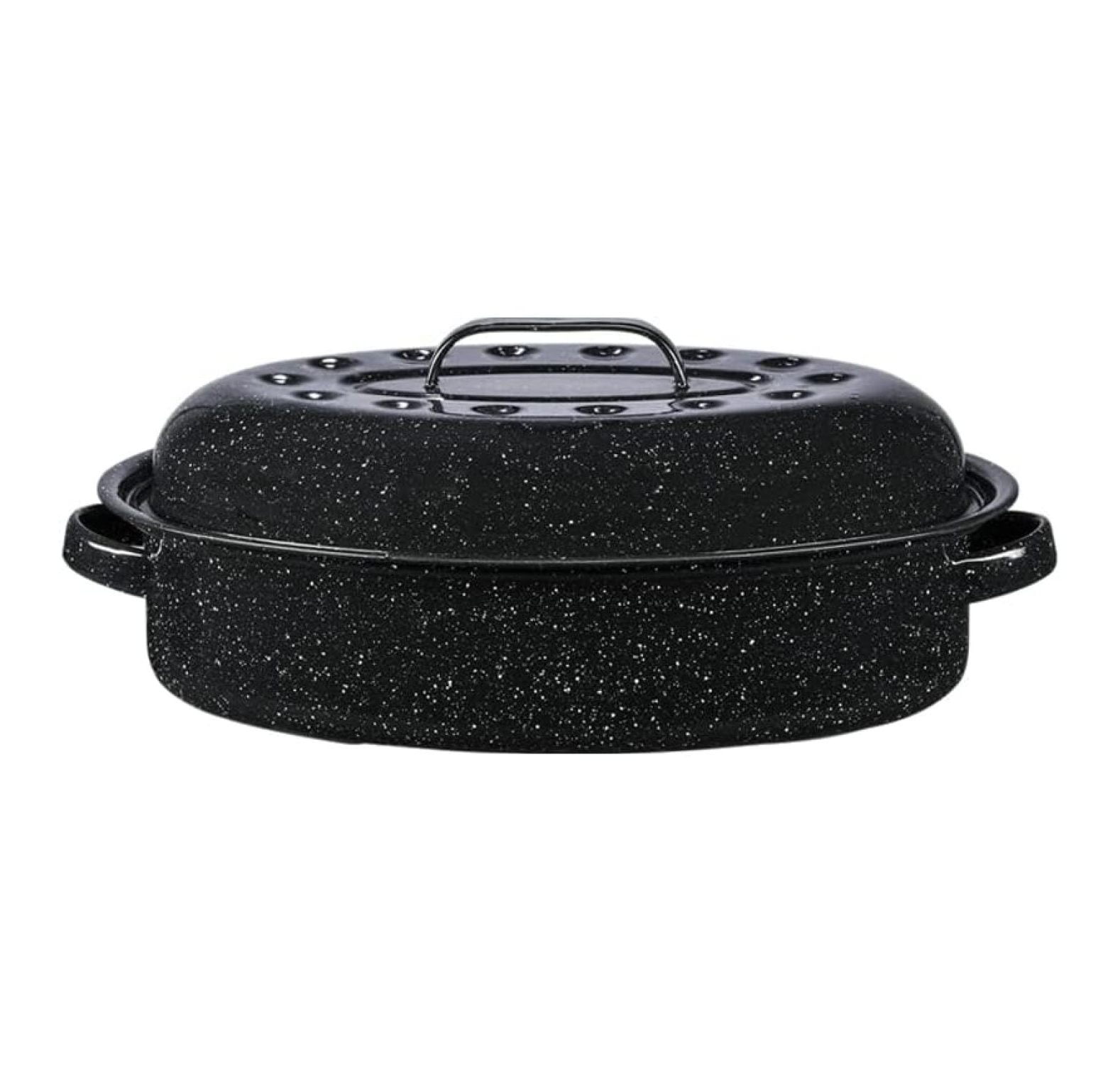 15-Inch Covered Oval Roaster - Enamel Steel Basic Cookware, Nonstick ...