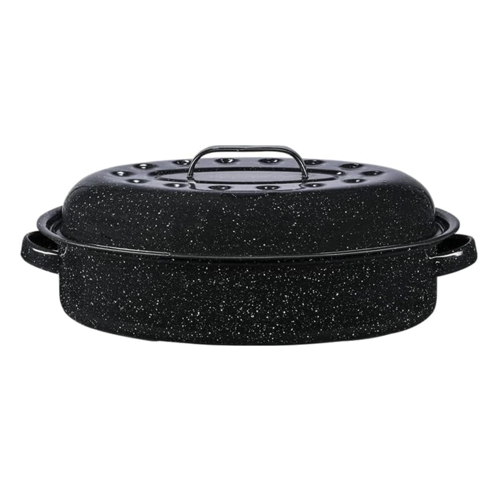 15-Inch Covered Oval Roaster - Enamel Steel Basic Cookware, Nonstick ...