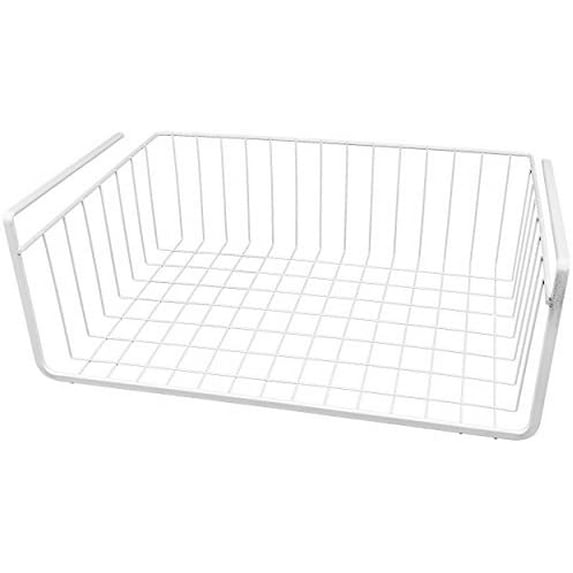 15-Inch Easy Install White Wire Under-Cabinet Hanging Basket Shelf ...