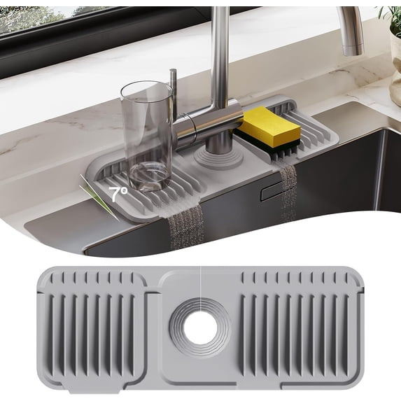 15 Inch Faucet Mat for Kitchen Sink Splash Guard - 2025 Upgraded ...