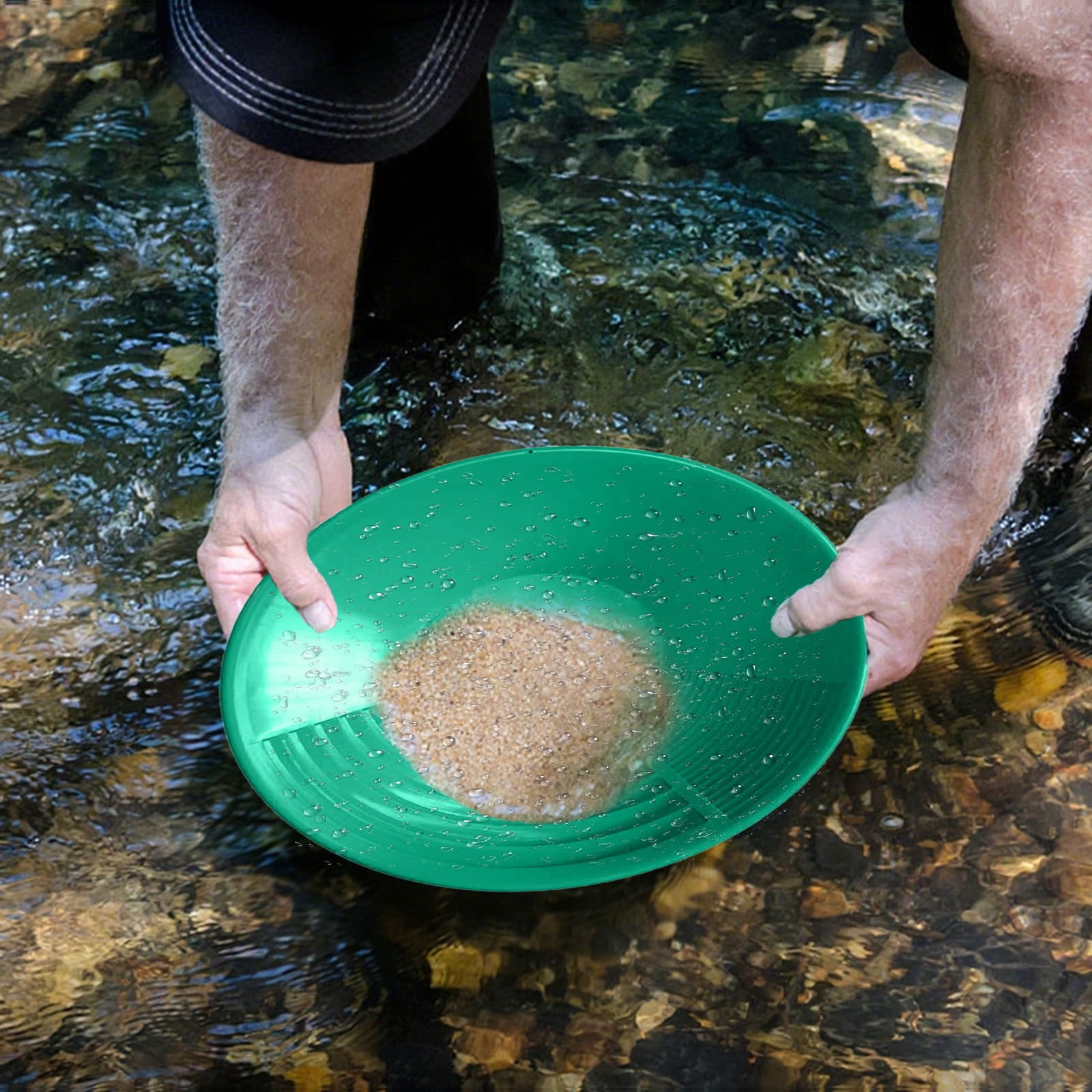 15 Inch Gold Panning Pan - Three Riffles for Easier Mining and ...