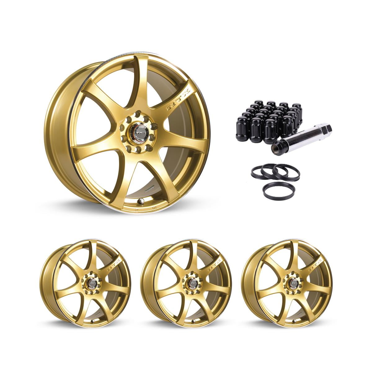 15 Inch Gold Rims (Set of 4) for 2014-2016 Chevrolet Spark EV, RTX ...