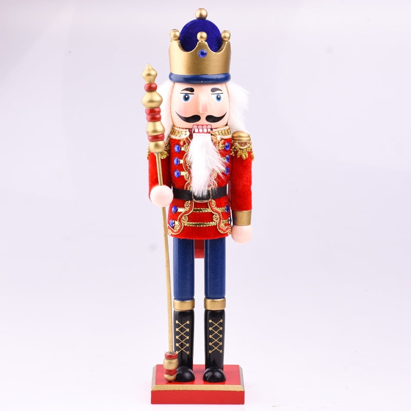 15 Inch Hand-Carved Wooden Nutcracker Soldier Decorative Figurine ...