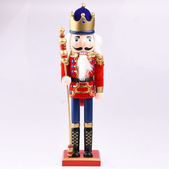 15 Inch Hand-Carved Wooden Nutcracker Soldier Decorative Figurine - Unique Home Office Decor ...