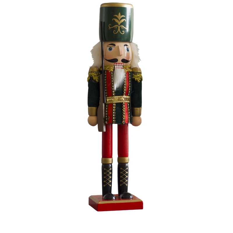 15 Inch Hand-Carved Wooden Nutcracker Soldier Decorative Figurine ...
