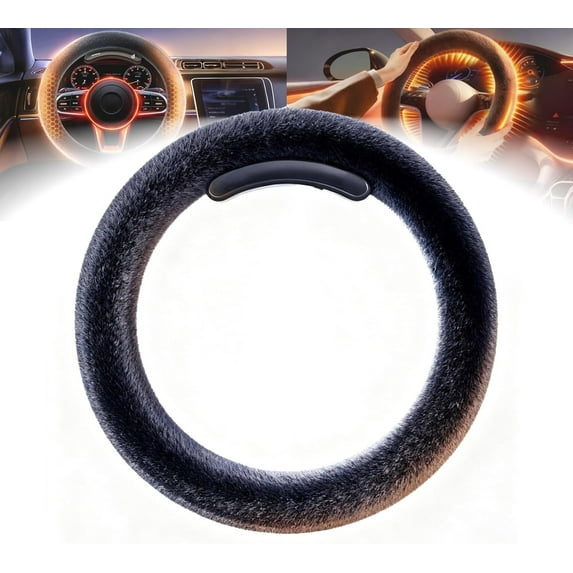 15 Inch Heated Steering Wheel Cover Wireless, USB-C Fast Charging 5 ...