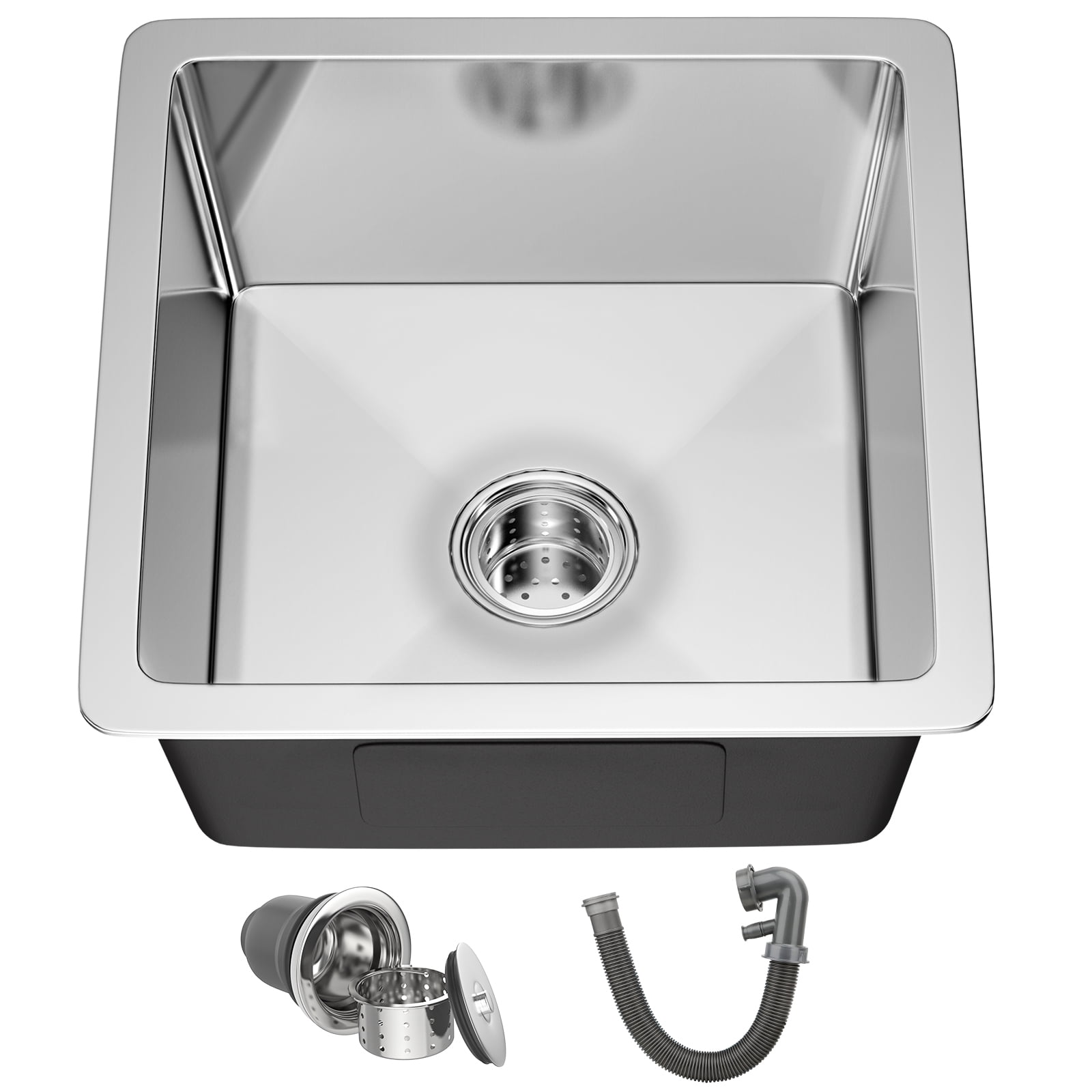 15 Inch Kitchen Sink, Undermount Stainless Steel Sink 15" x 15", Under ...