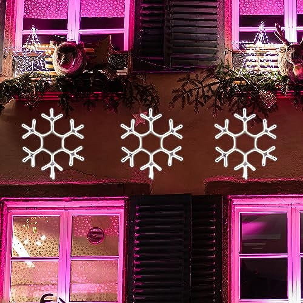 15 Inch Large Outdoor Snowflake Decorations Light, 360 LED Outdoor ...