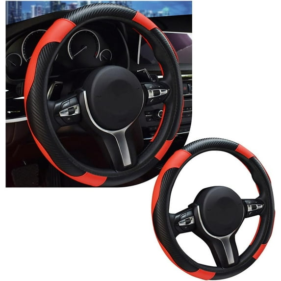 15 Inch Leather Breathable Auto Steering Wheel Protector, Comfortable ...