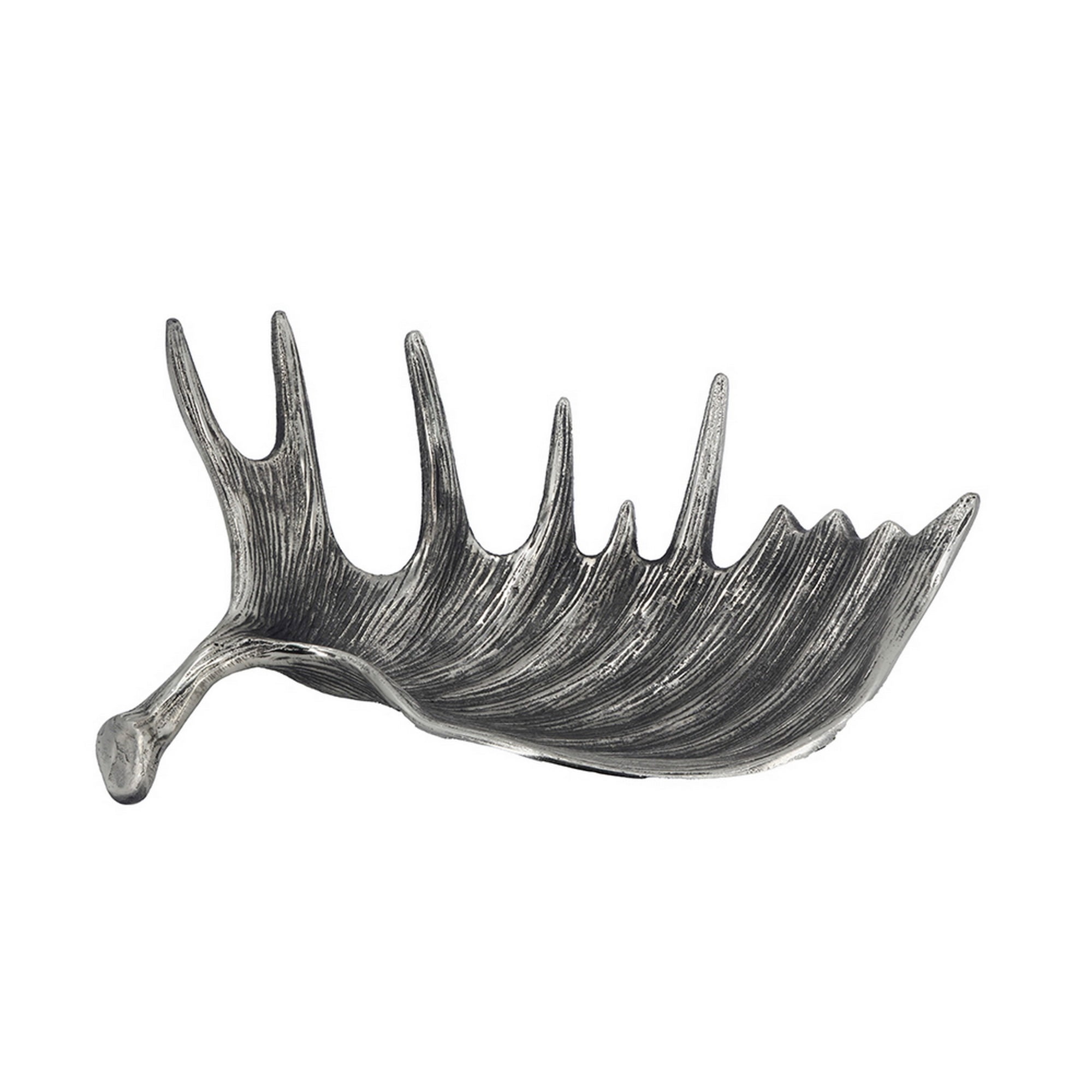 15 Inch Modern Moose Antler Decorative Bowl, Sliver Aluminum ...