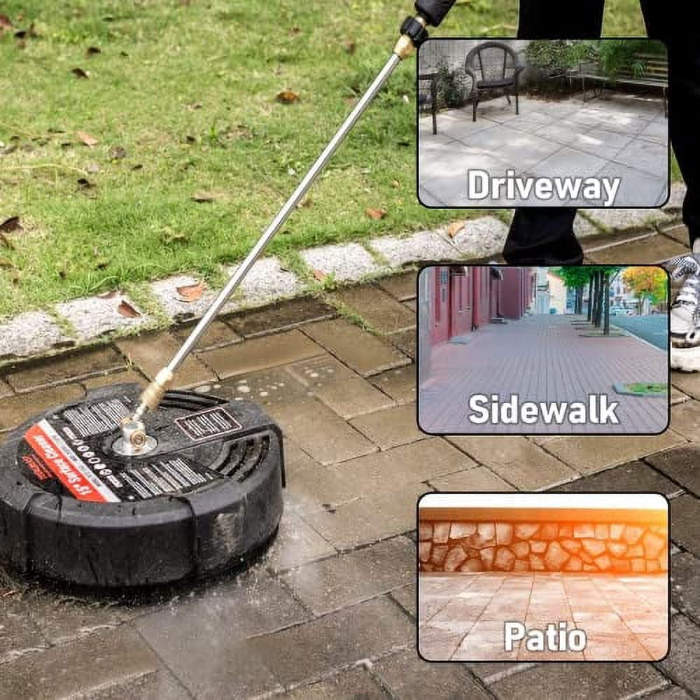 15” Inch Pressure Washer Surface Cleaner with 1/4" QD Plug Inlet with ...