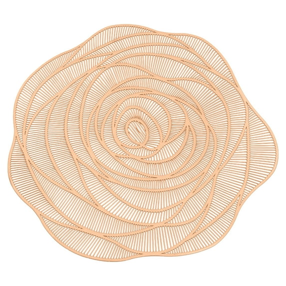 15-Inch Rose-Shaped Round Vinyl Placemat – Washable Non-Slip Heat ...
