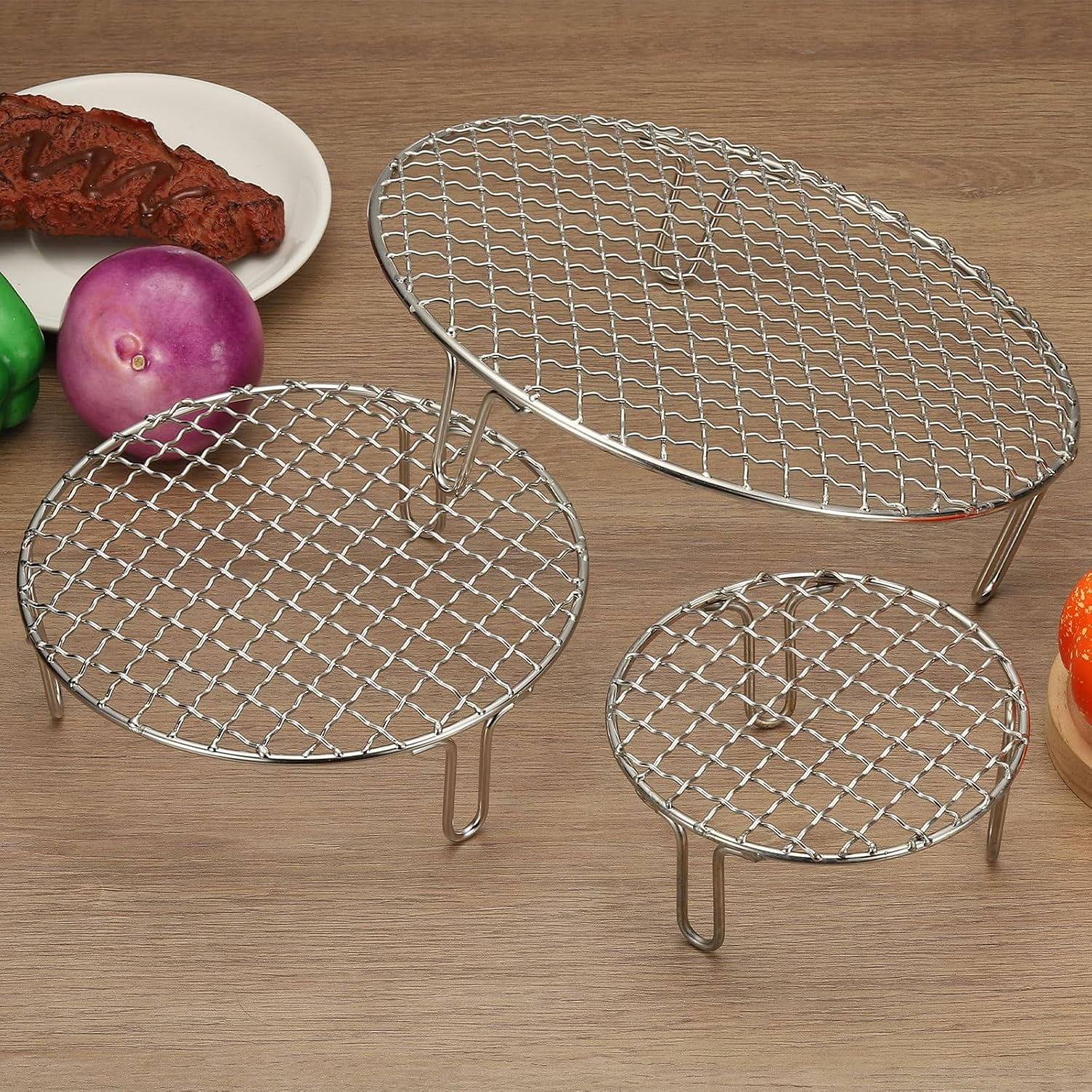 15 Inch Round Cooking Rack, Stainless Steel Canning Racks with Legs ...