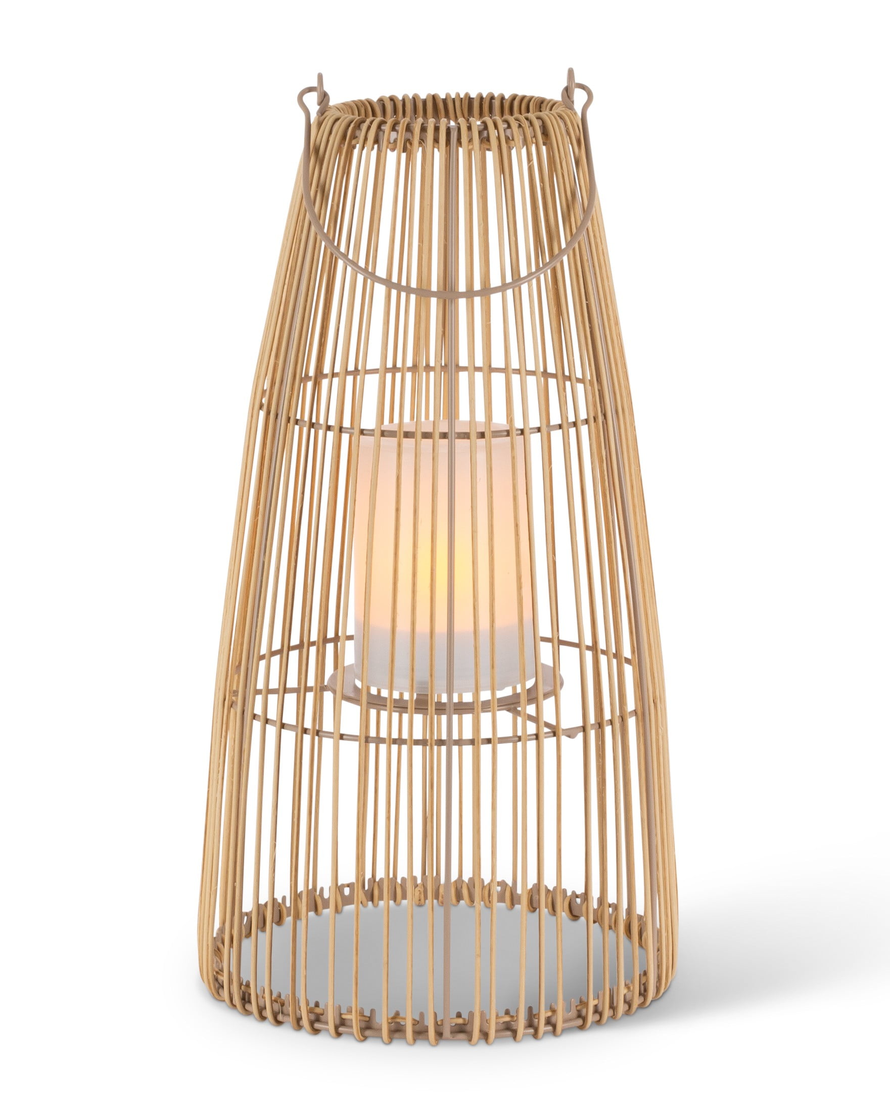 15 Inch Rustic Decorative Solar Rattan Lantern - Walmart.com