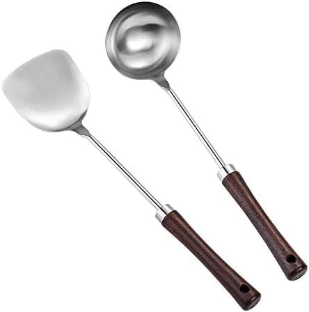15-Inch SUS304 Stainless Steel Wok Spatula & Ladle Set - Chinese ...