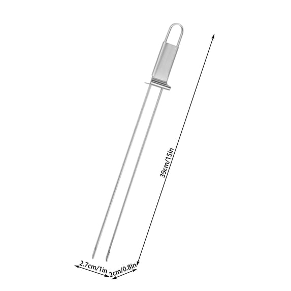 15 Inch Stainless Steel BBQ Forks, Semi-Automatic Barbecue Skewers for ...